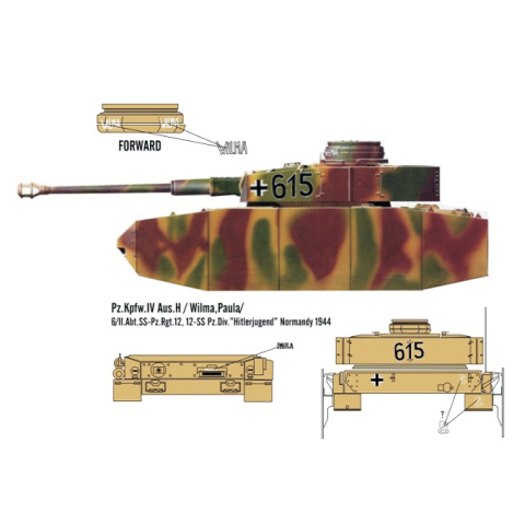 Panzer IV Ausf.H. Wilma, Paula 12-SS Div. Hitlerjugend Normandy 1944 ...