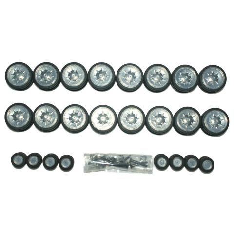 Panzer IV - Metal road wheels + support rollers incl. tire, 49,95